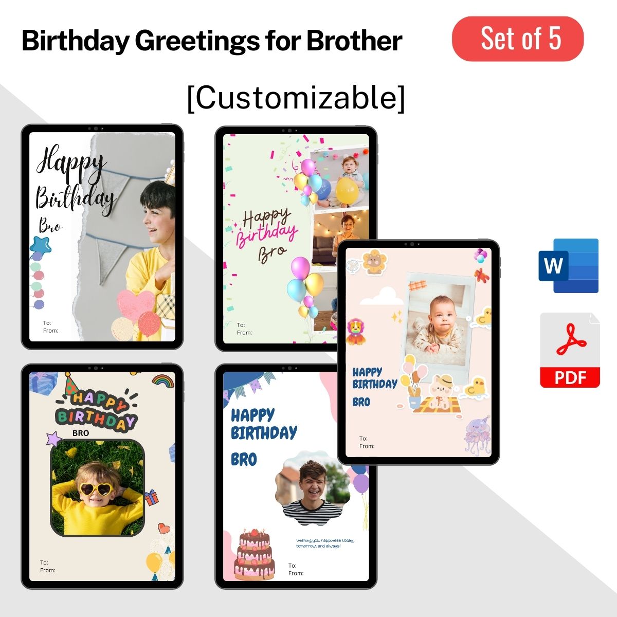 Birthday Greetings for Brother Template Printable [Word]