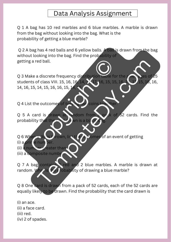 8th Grade Data Analysis Worksheets Template Printable Word