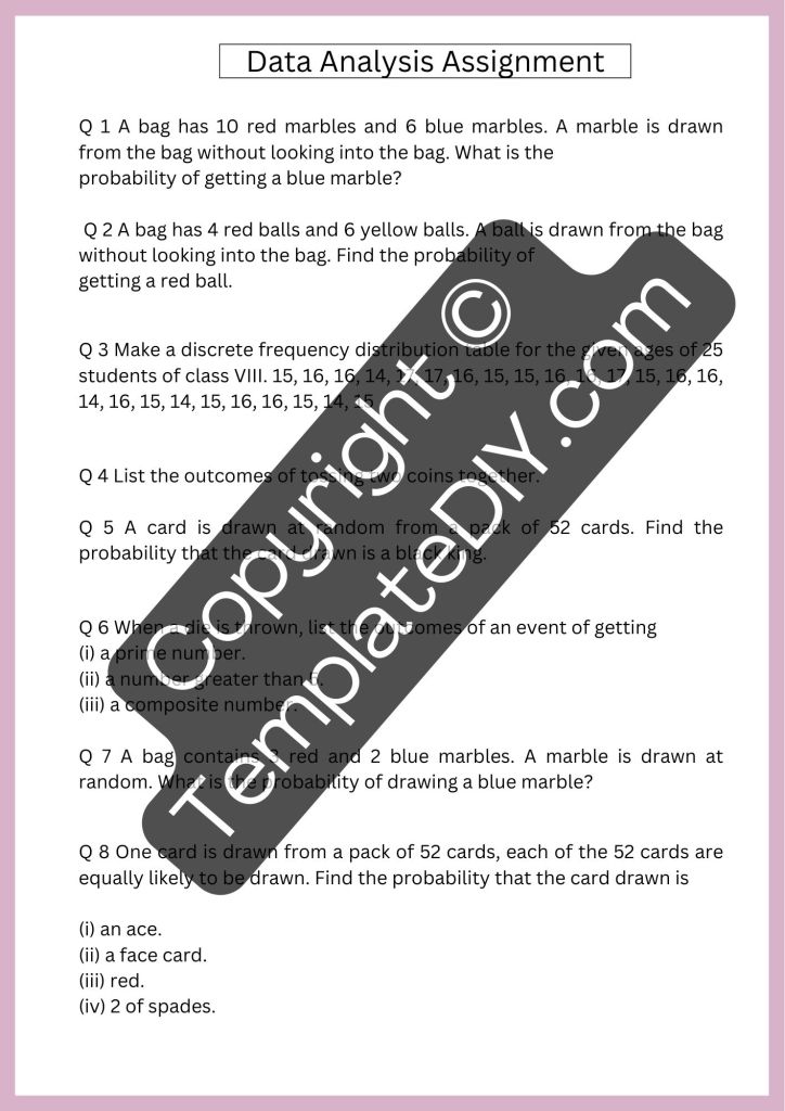 8th Grade Data Analysis Worksheets Template Printable Word