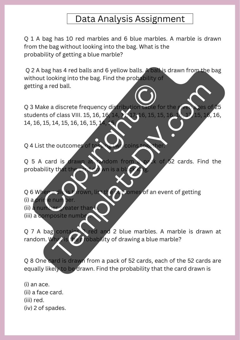 8th Grade Data Analysis Worksheets Template Printable Word