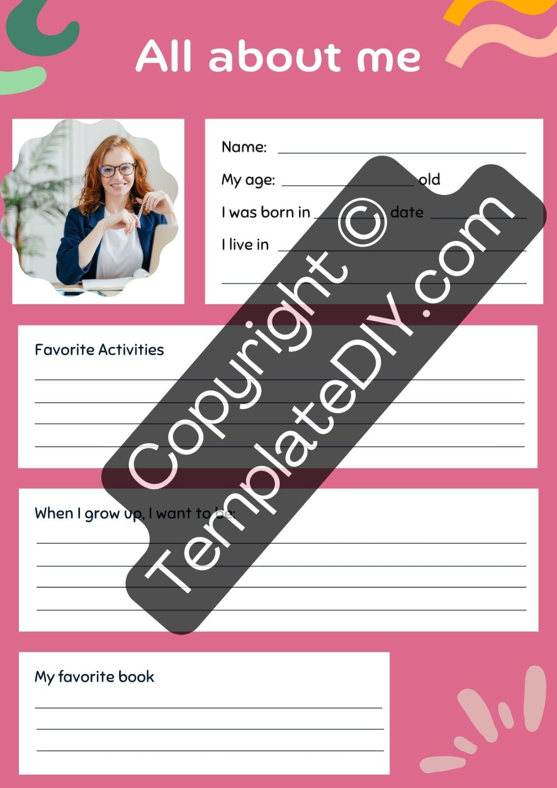About me Template Printable Template in PDF & Word