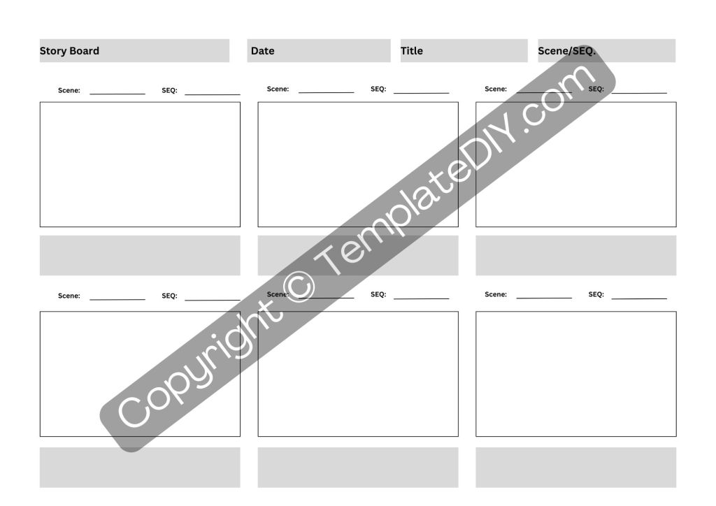 Animation Storyboard Template Printable in PDF, Word