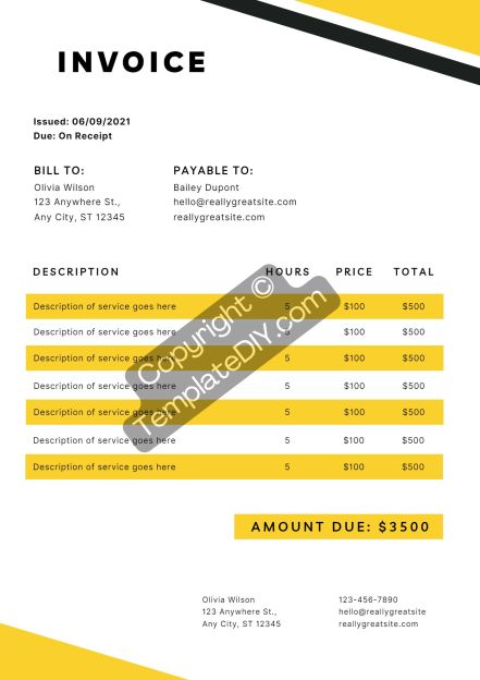 Artist Invoice Template Printable PDF, Word & Excel