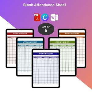 Blank Attendance Sheet Template Printable PDF, Word, Excel