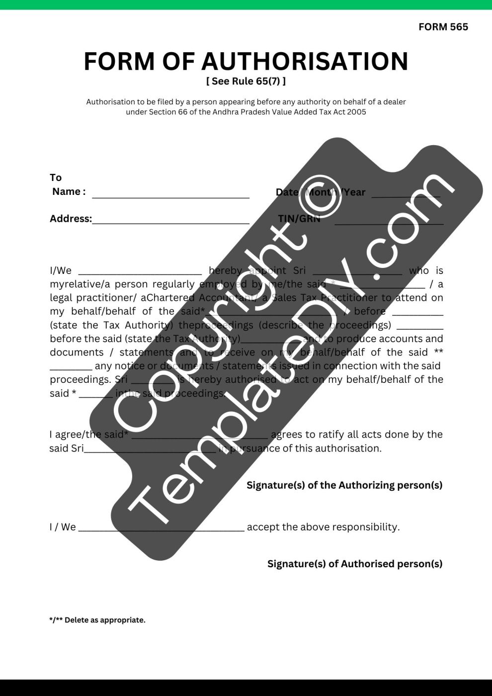 Authorization form Template Printable PDF, Word [Editable]