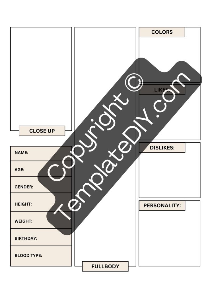 Blank OC Sheet Template Printable PDF, Word [Editable]
