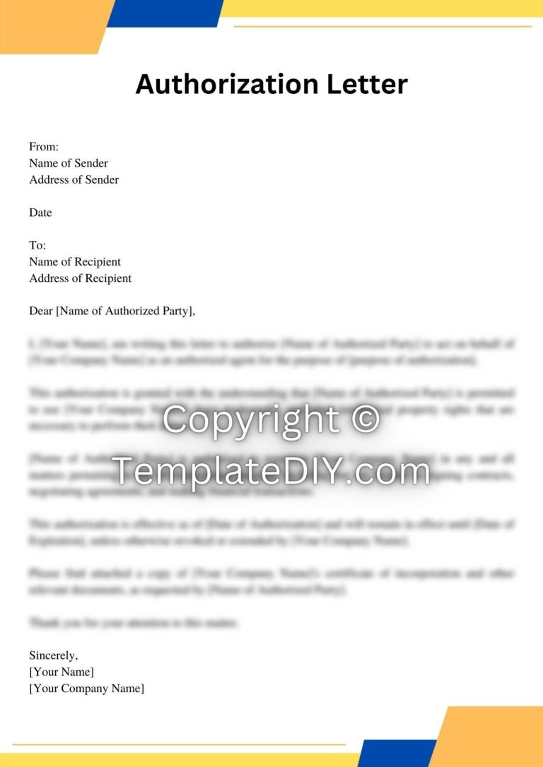 Brand Authorization Letter Sample Template Examples Word