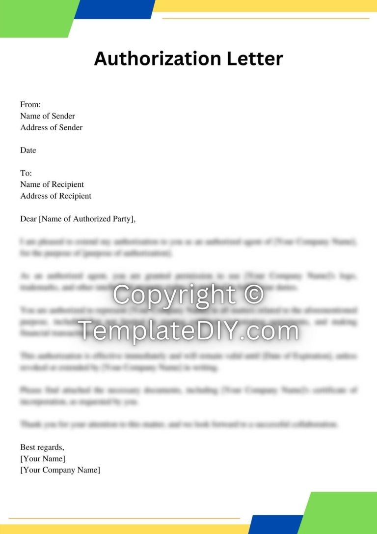 Brand Authorization Letter Sample Template Examples Word
