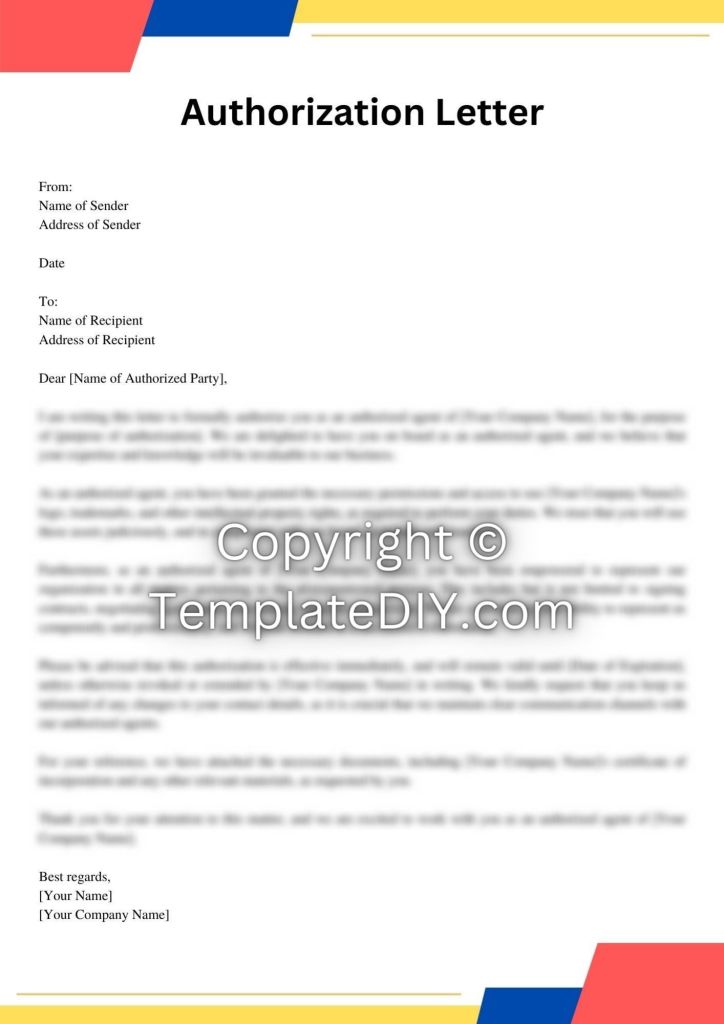 Brand Authorization Letter Sample Template Examples Word