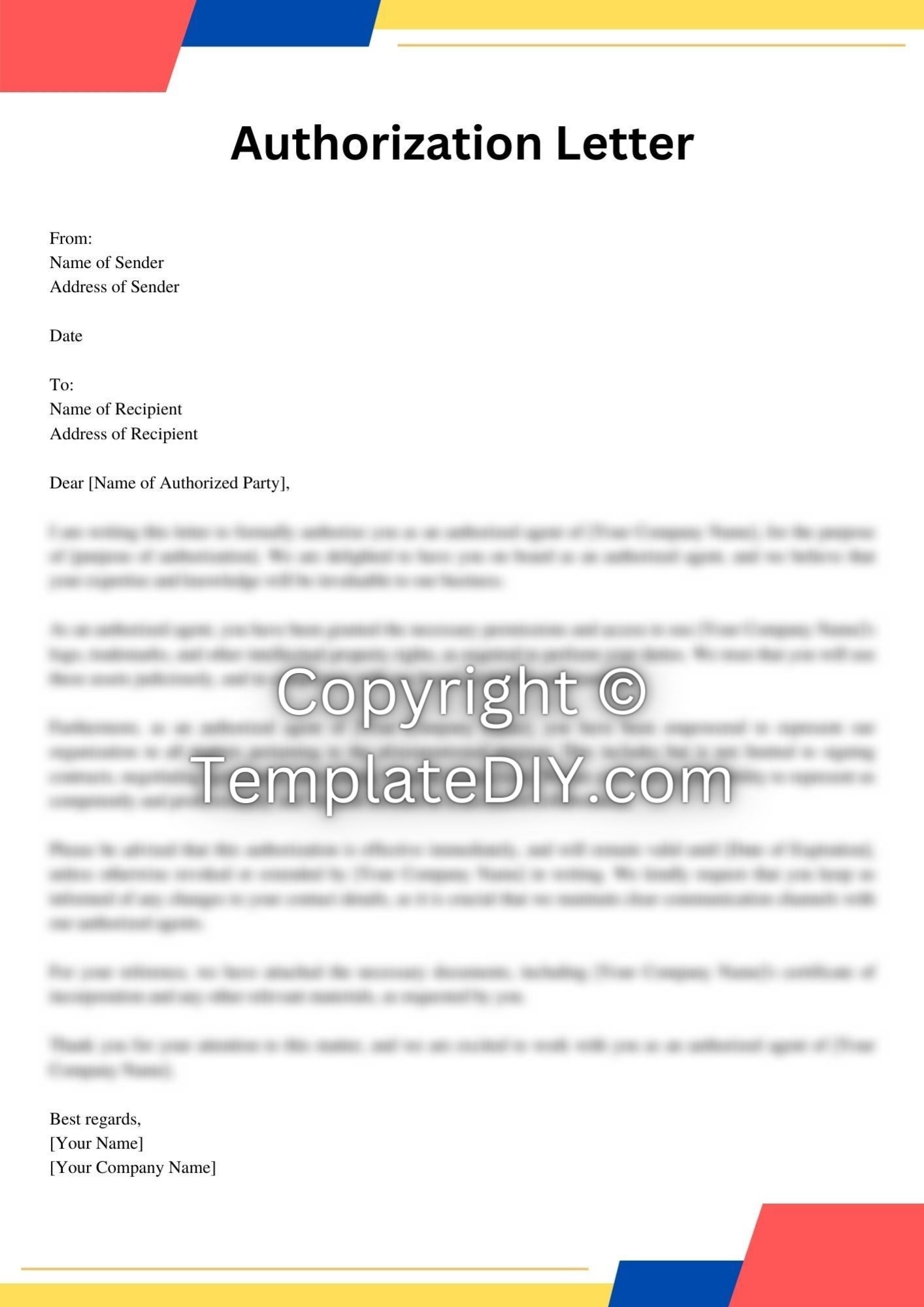 Brand Authorization Letter Template Word Doentable - Infoupdate.org