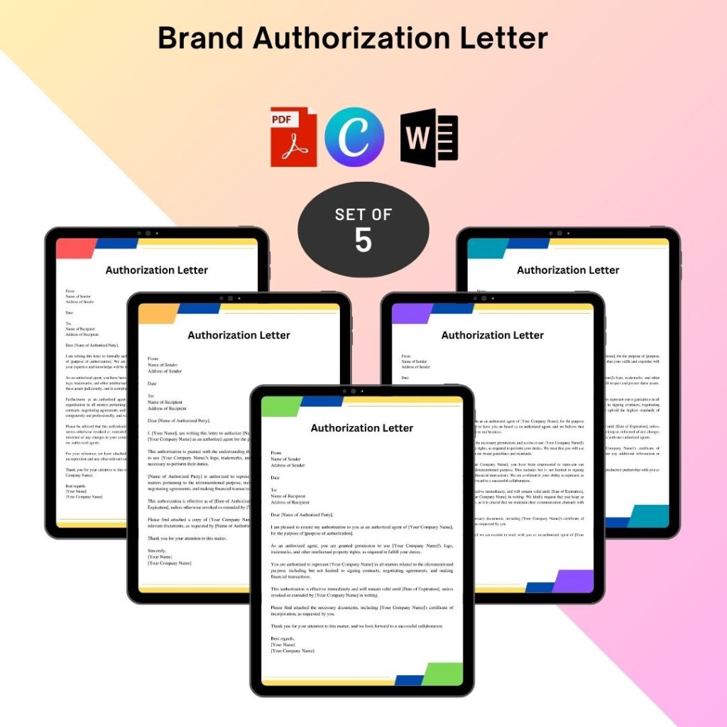 Brand Authorization Letter Template Word Doentable - Infoupdate.org