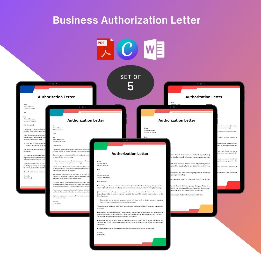 Business Authorization Letter Sample Template and Examples