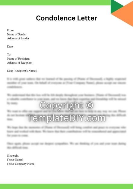 Business Condolence Letter Sample with Examples [Word]
