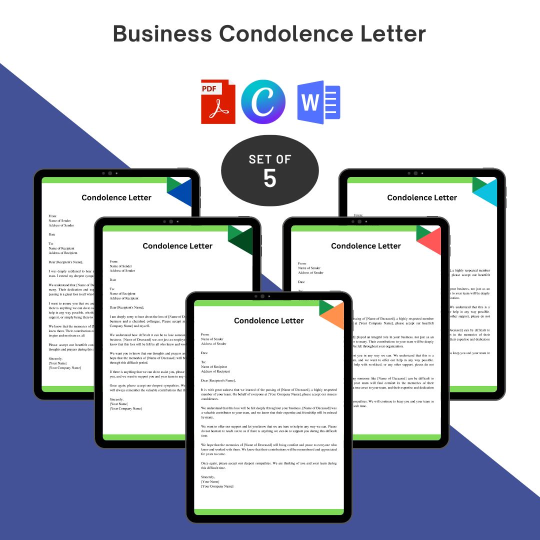 Business Condolence Letter Sample with Examples [Word]
