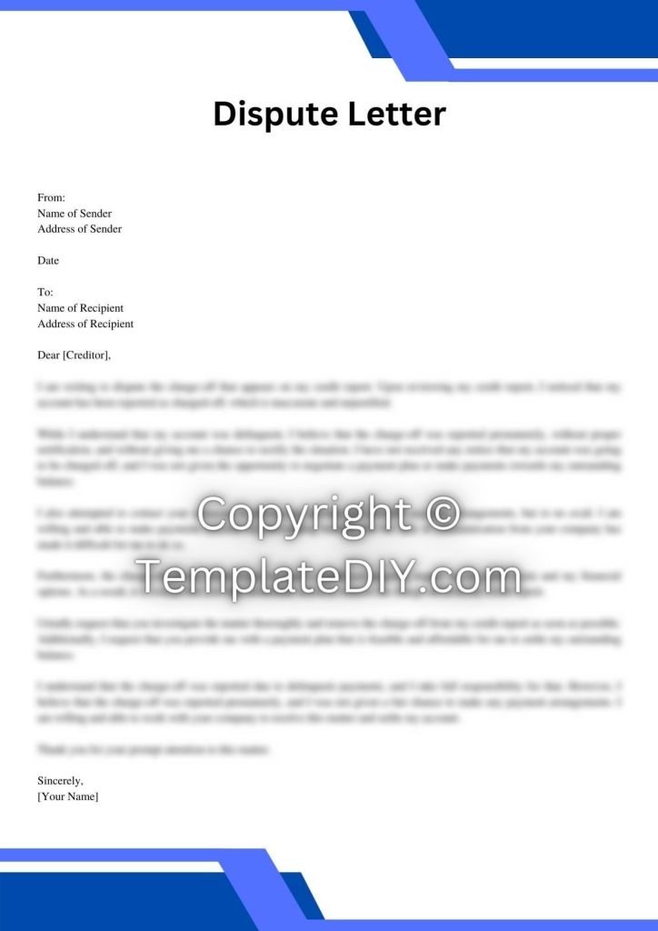 Dispute Charge Offs with Our Letter Template | Download Now