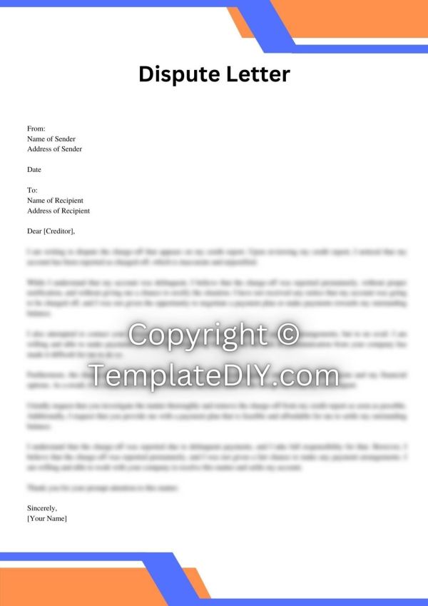 Dispute Charge Offs with Our Letter Template | Download Now