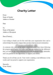 Charity Acknowledgement Letter Sample and Examples [Word]