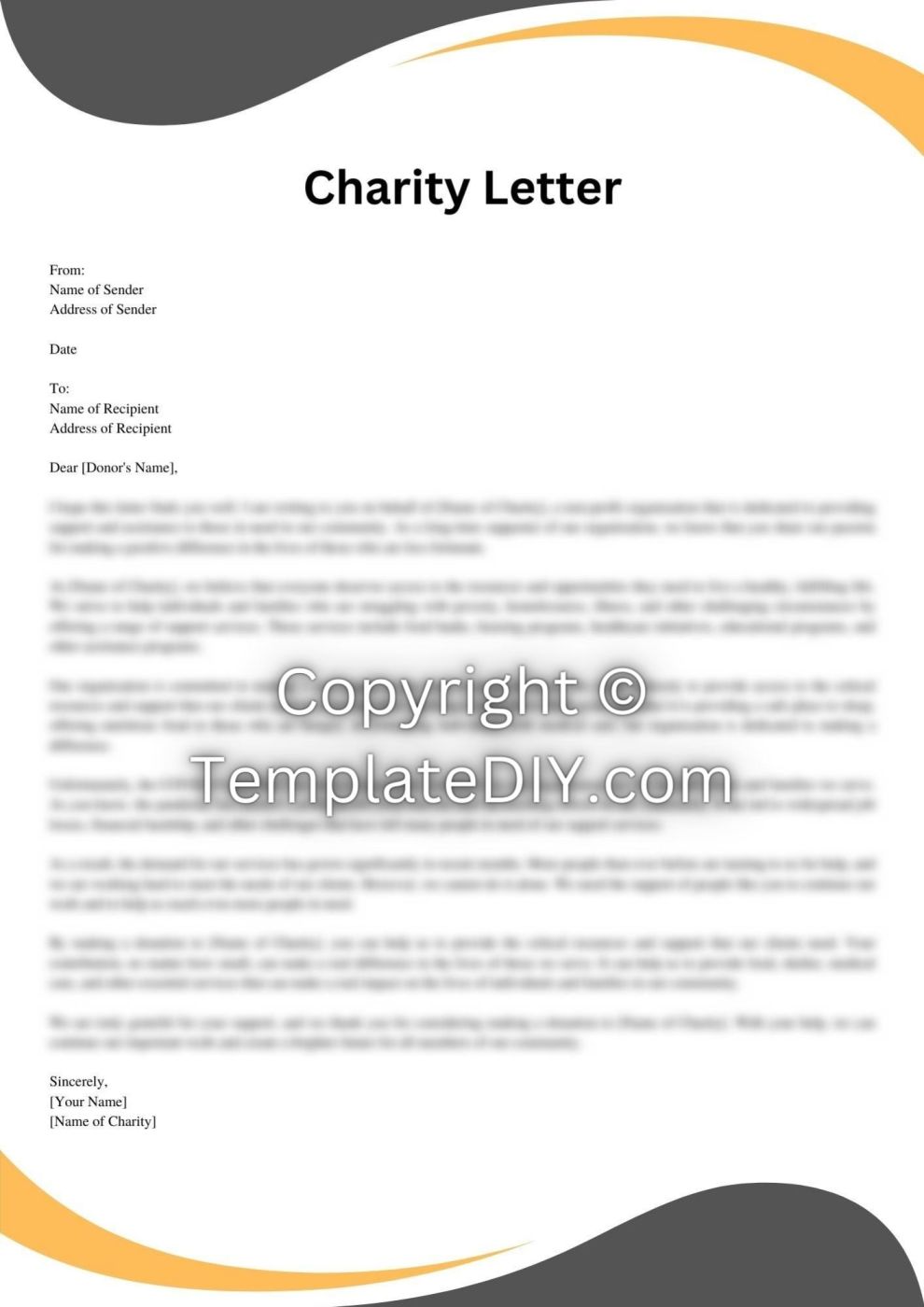 Charity Appeal Letter Sample Template with Examples [Word]