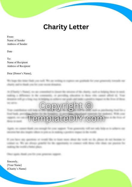 Charity Contribution Letter Sample with Examples [Word]