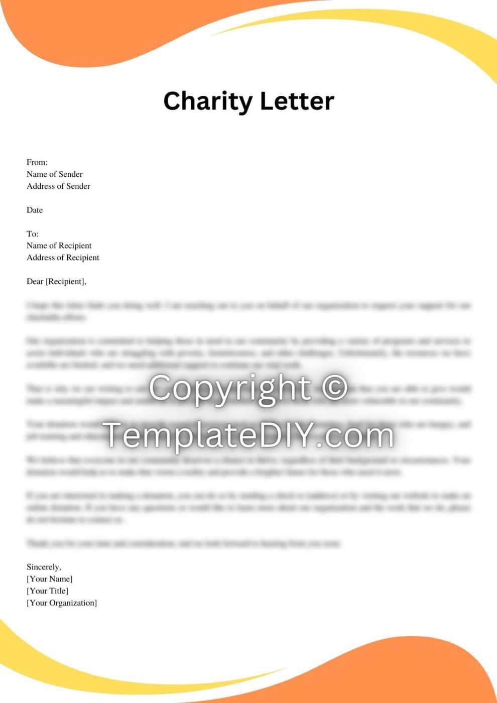 Charity Request Letter Sample Template with Examples