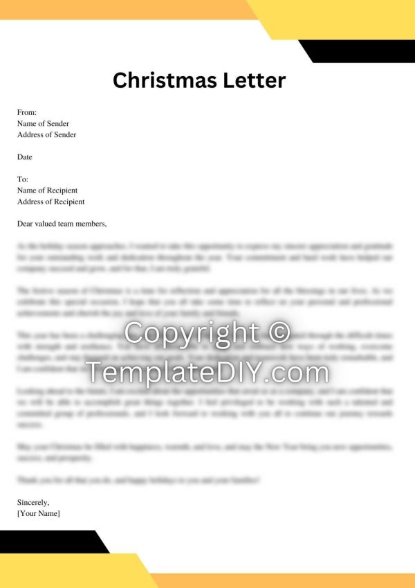 Christmas Letter to Employees Sample Template and Examples