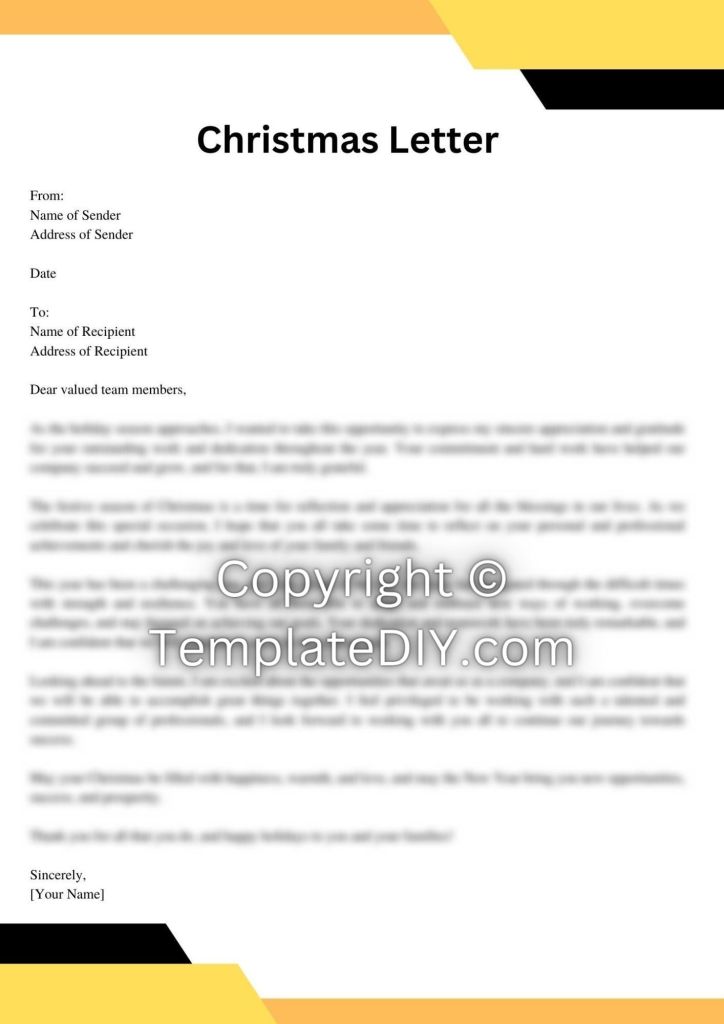 Christmas Letter to Employees Sample Template and Examples