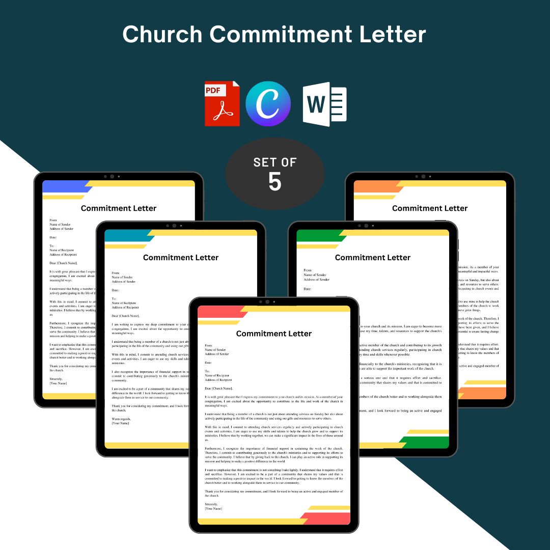 Church Commitment Letter Template | Printable Examples