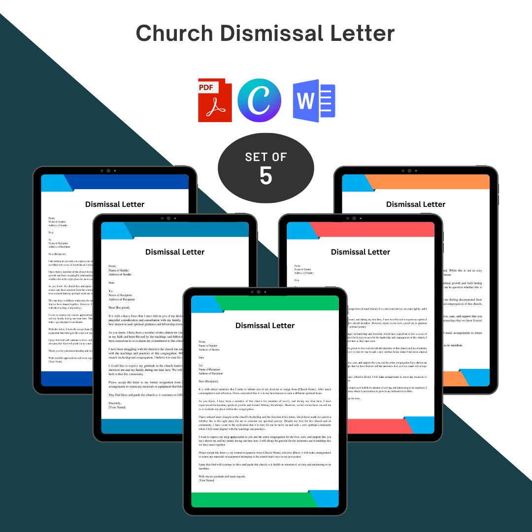 Editable Church Dismissal Letter Sample | Word Template