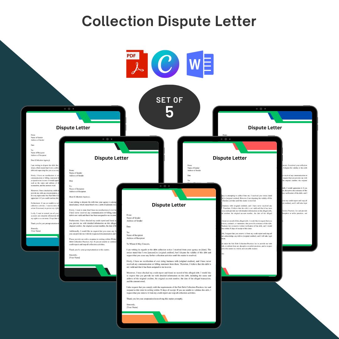 Collection Dispute Letter Sample with Examples [Word]