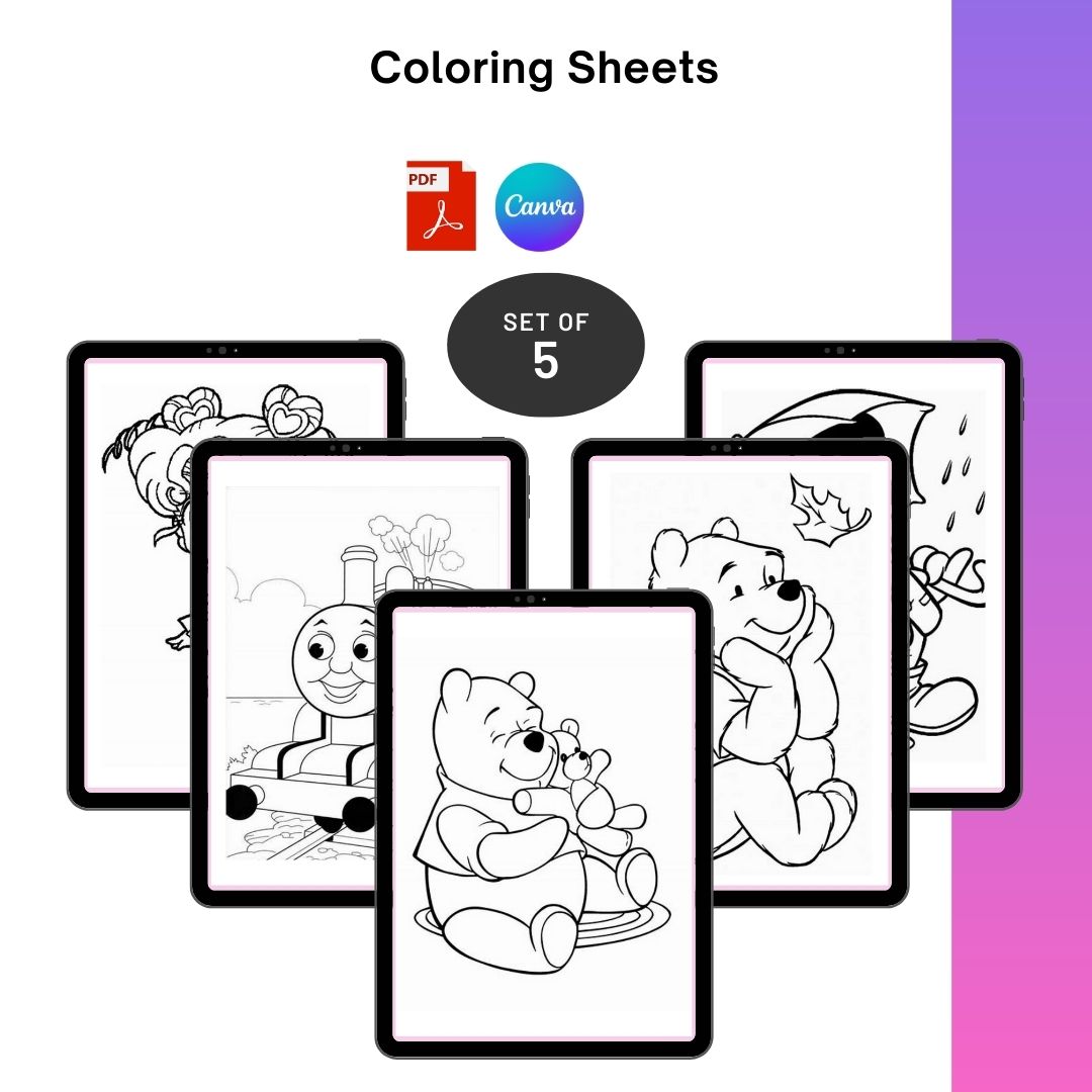 Blank Coloring Sheets (Pages) Printable Template PDF