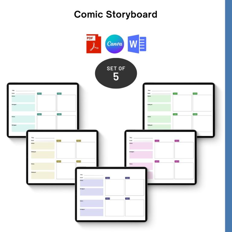 Comic Storyboard Template Printable PDF, Word [Editable]