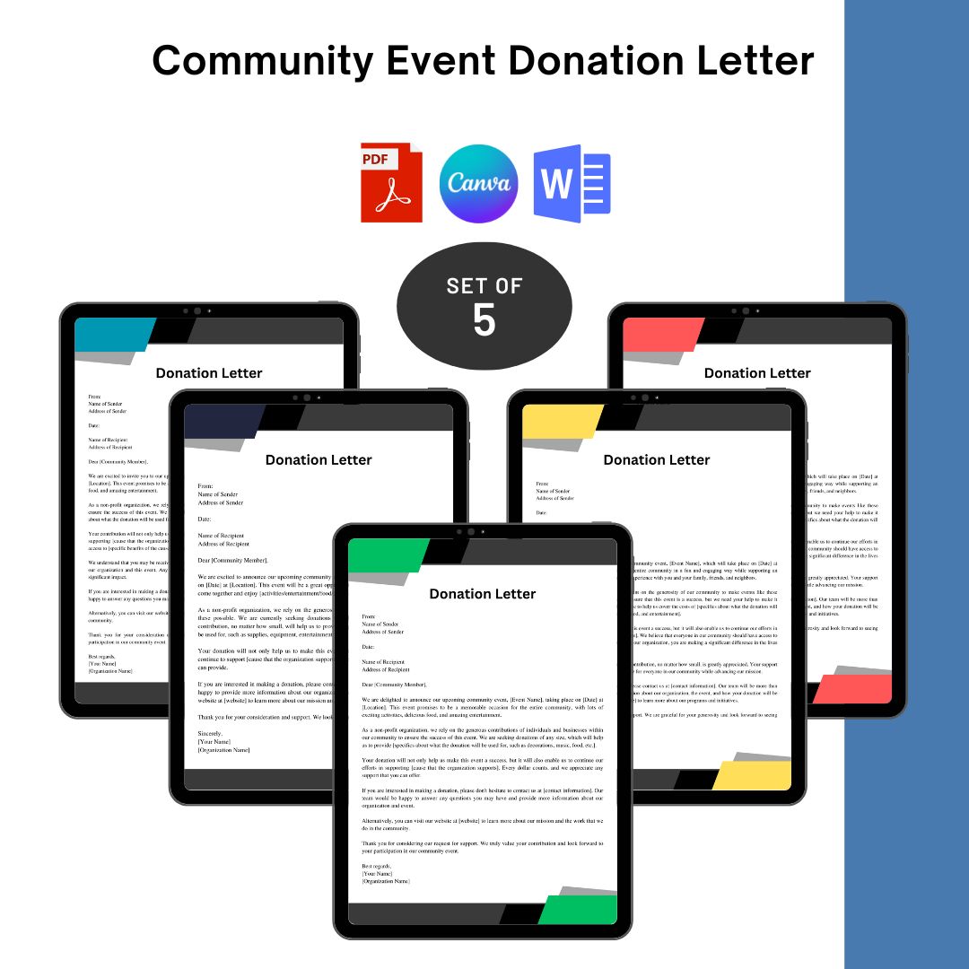Community Event Donation Letter Sample and Examples [Word]