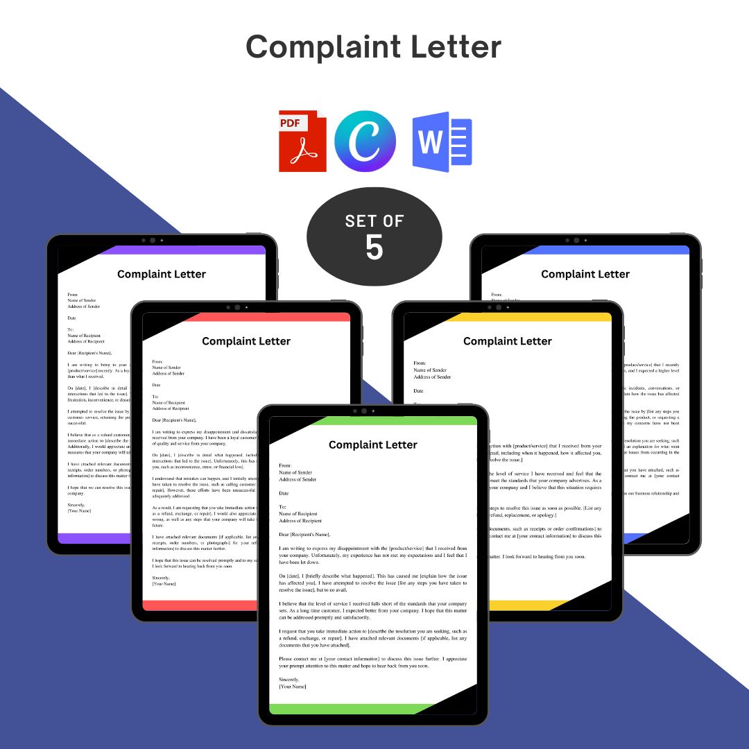 Complaint Letter Sample with Examples [Word Editable]