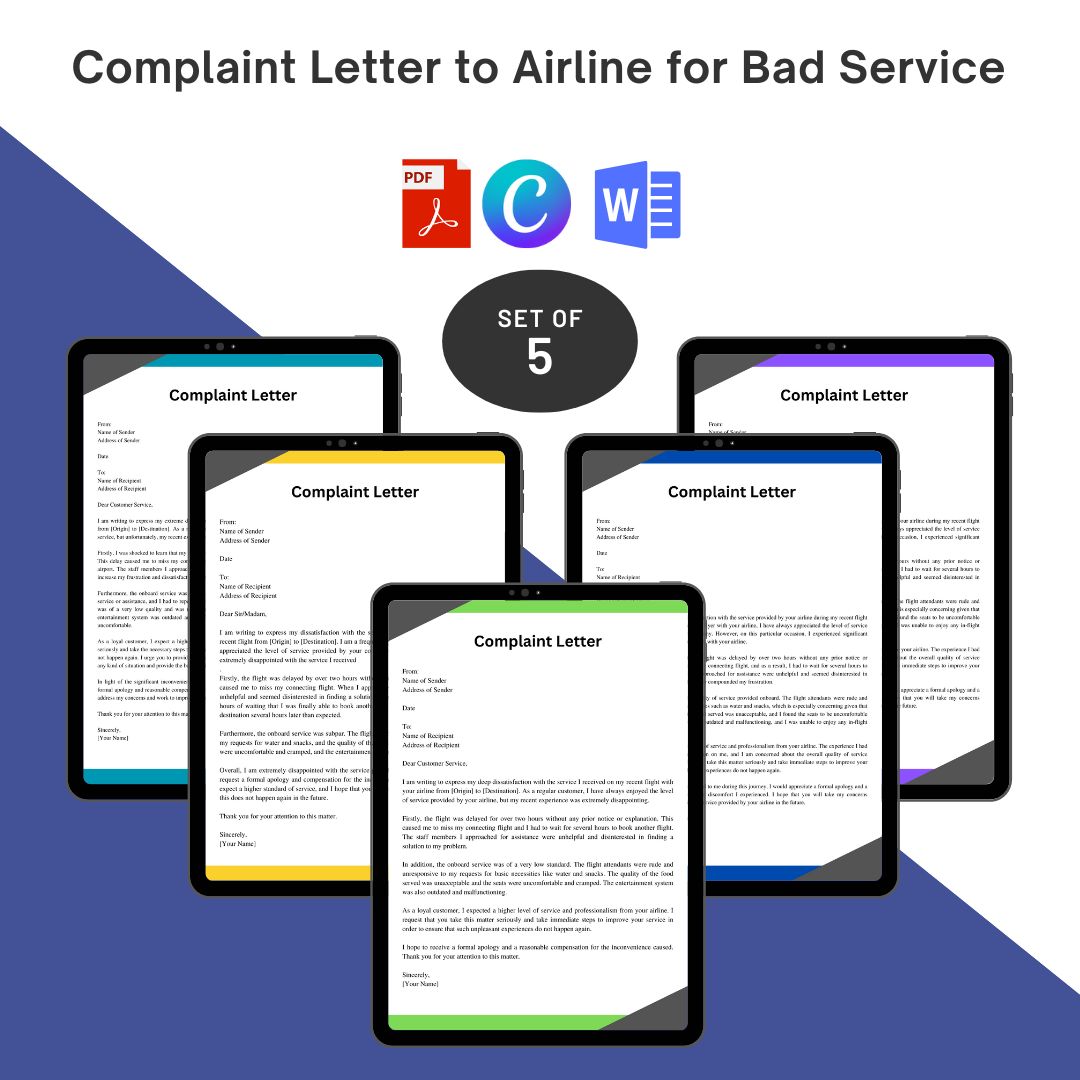 Complaint Letter to Airline for Bad Service Sample [Word]