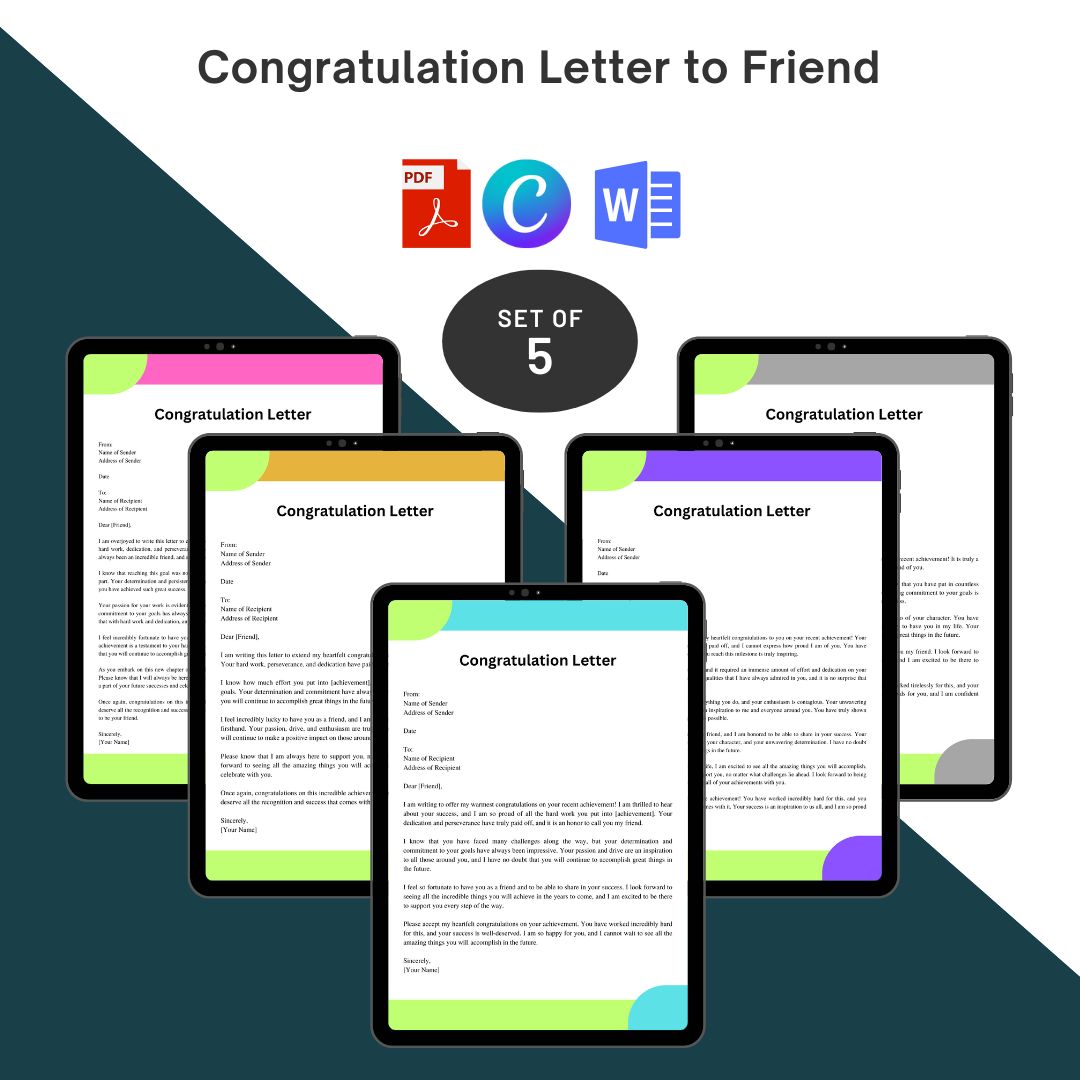 Congratulation Letter to Friend Sample with Examples [Word]
