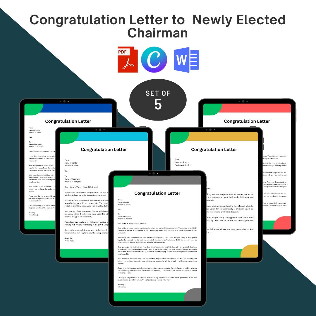 Congratulation Letter to Newly Elected Chairman Sample