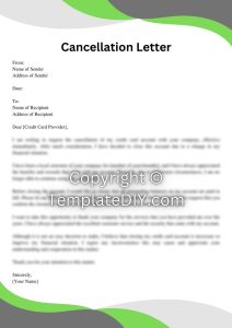 Credit Card Cancellation Letter Sample with Examples [Word]