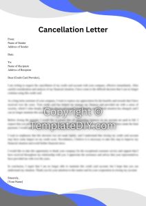 Credit Card Cancellation Letter Sample with Examples [Word]