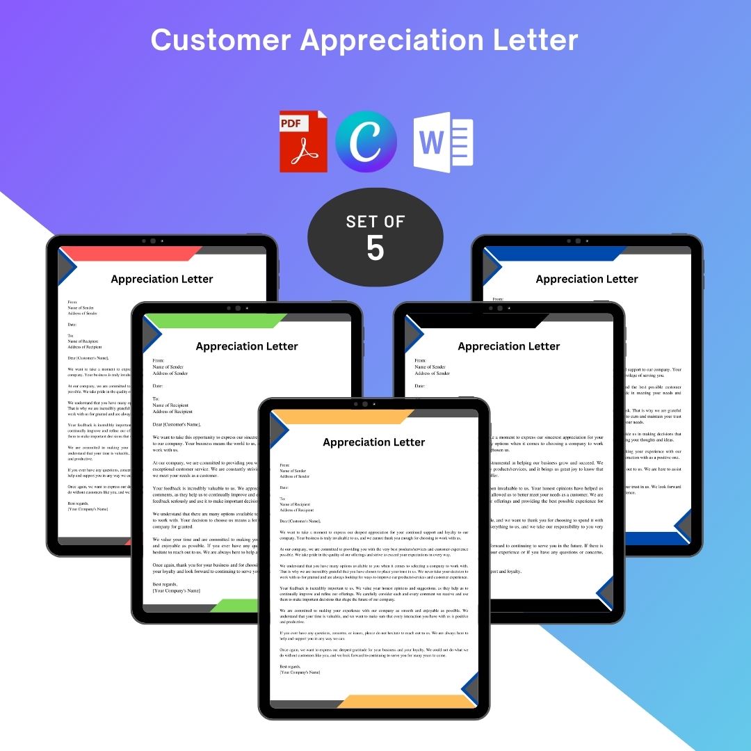 Customer Appreciation Letter Sample Template with Examples
