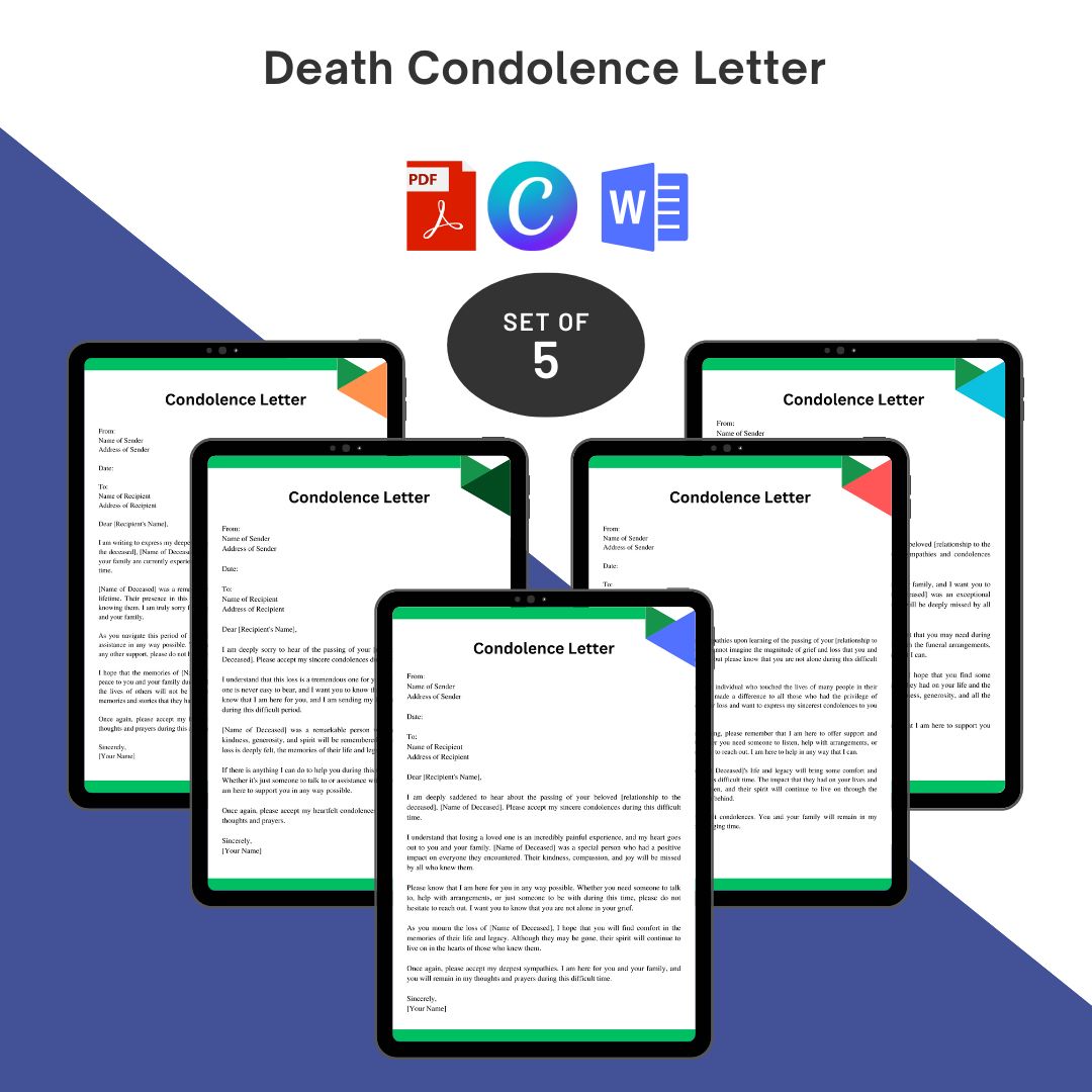 Death Condolence Letter Sample with Examples [Word]