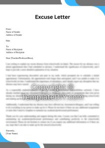 Dental Excuse Letter – Instant Download [Editable]
