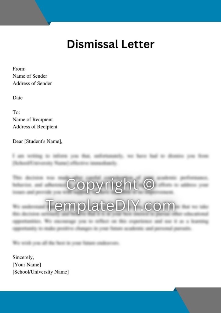 Dismissal Letter for Student Template | Download Example
