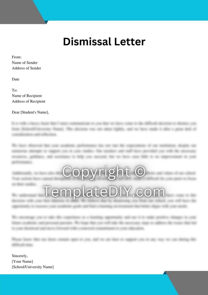 Dismissal Letter for Student Template | Download Example
