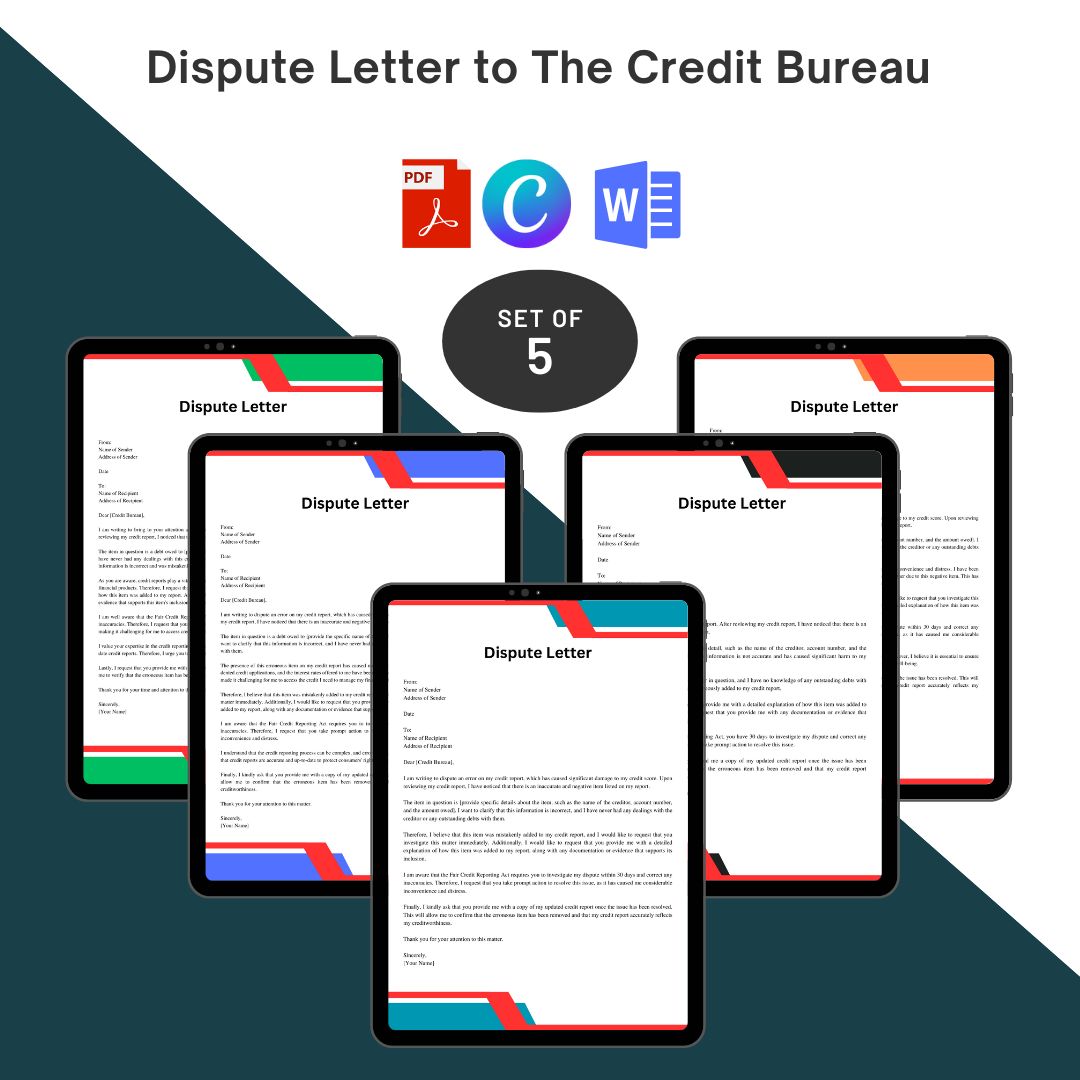 Dispute Letter to The Credit Bureau Sample with Examples