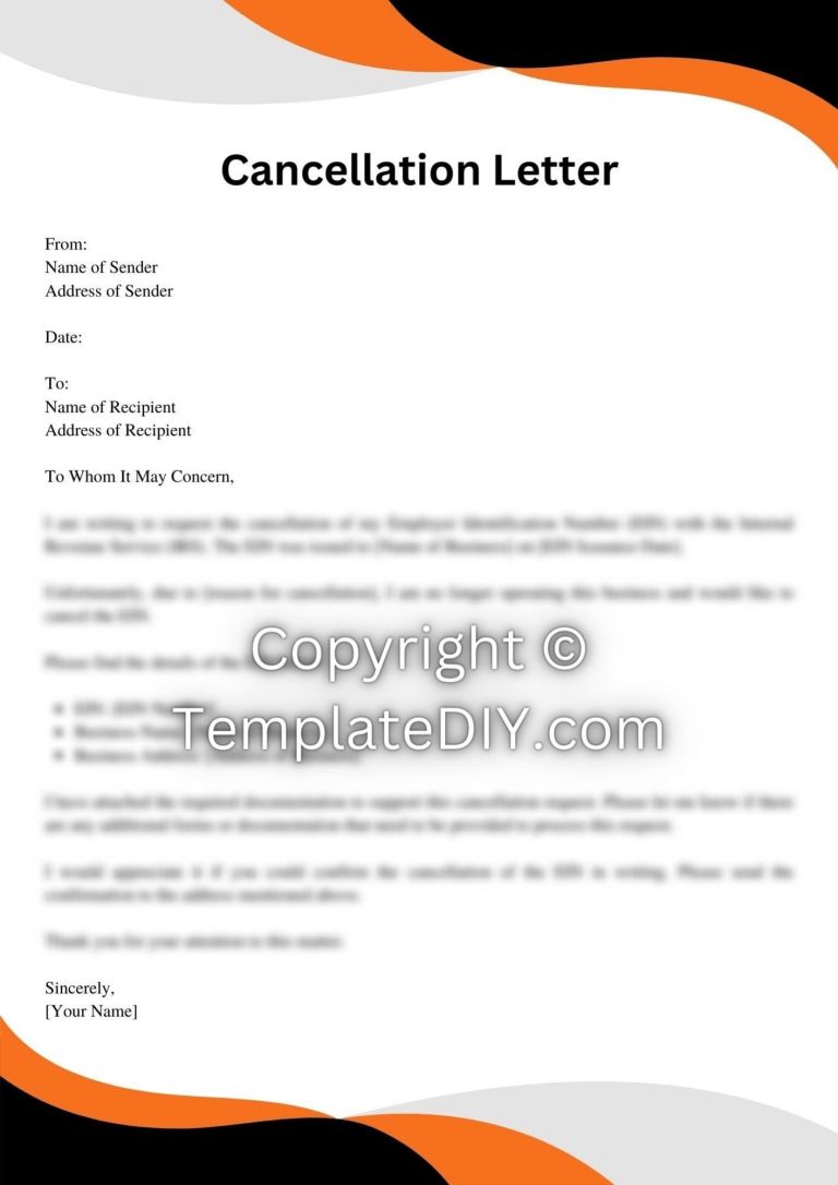 IRS EIN Cancellation Letter Template | Download Now