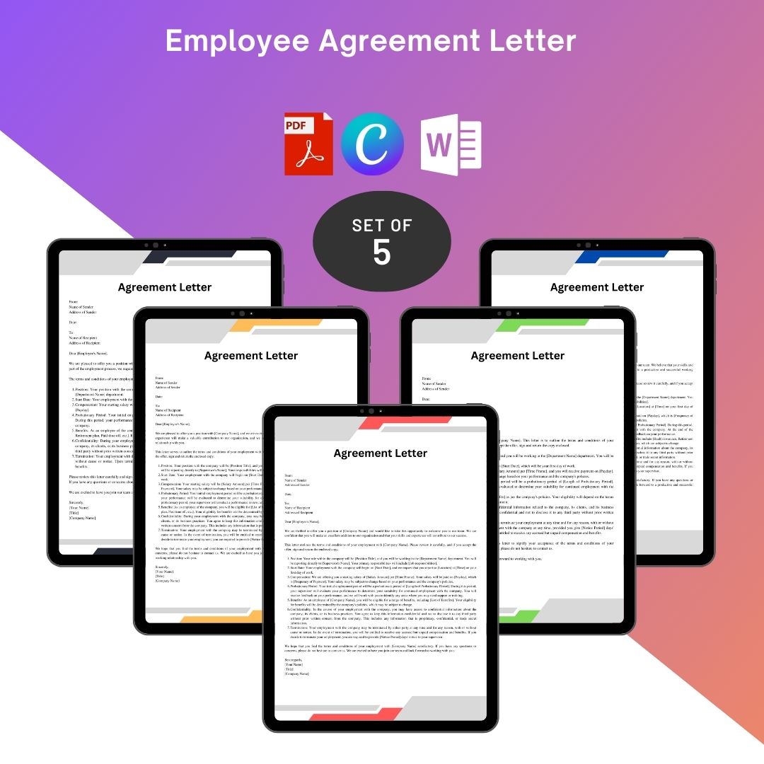 Employee Agreement Letter Sample Template with Examples