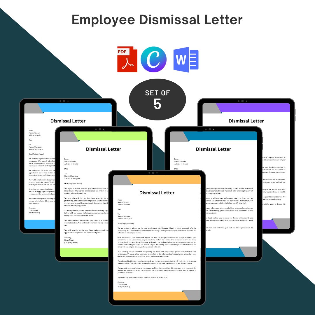 Employee Dismissal Letter Sample with Examples [Word]