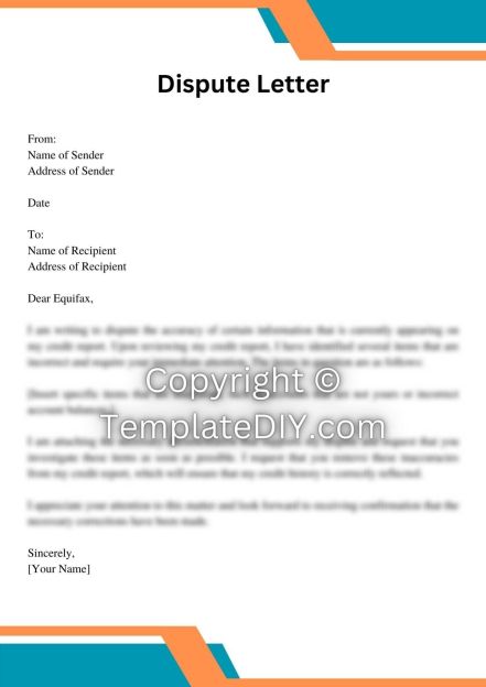 Equifax Dispute Letter Sample with Examples [Editable]