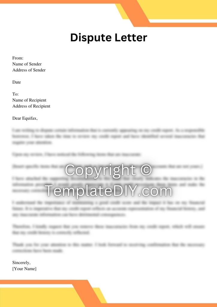 Equifax Dispute Letter Sample with Examples [Editable]