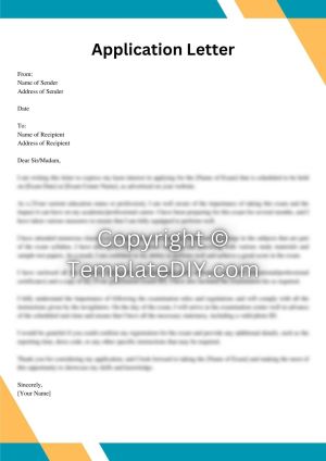 Exam Application Letter Sample Template with Examples